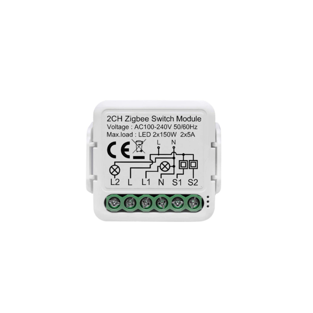 2CH ZigBee Switch Module - Sprut.AI