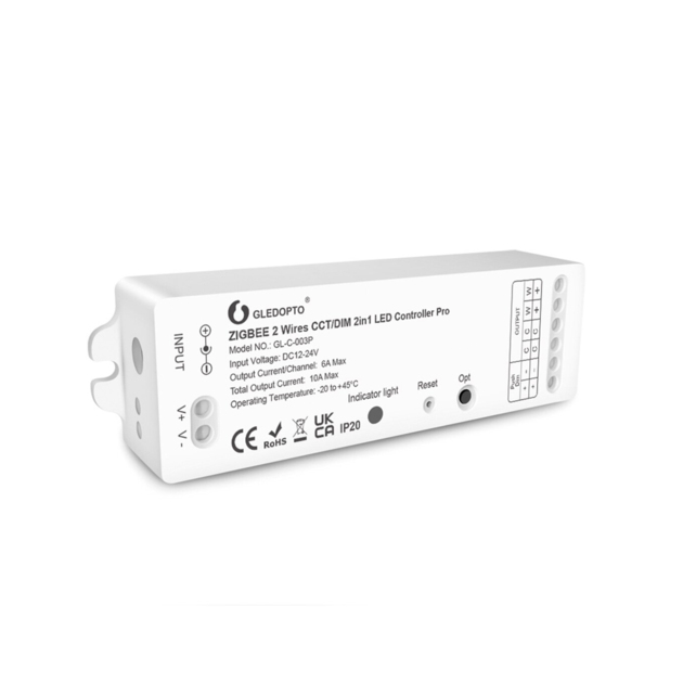 Zigbee 2 Wires CCT/DIM 2in1 LED Controller Pro GL-C-003P - Sprut.AI